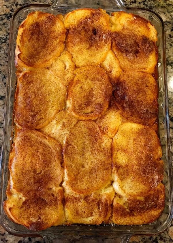 Oven Baked Caramel French Toast Casserole | gritsandpinecones.com