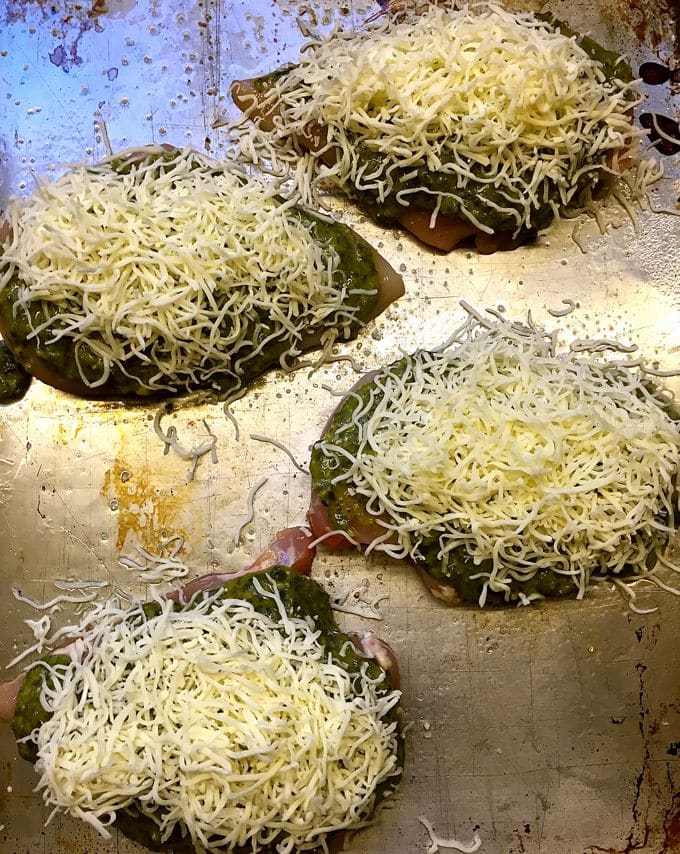 Quick and Easy Pesto Chicken | Grits and Pinecones