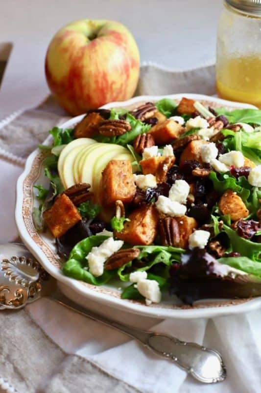 Fall Harvest Salad with Apples and Sweet Potatoes - Grits and Pinecones