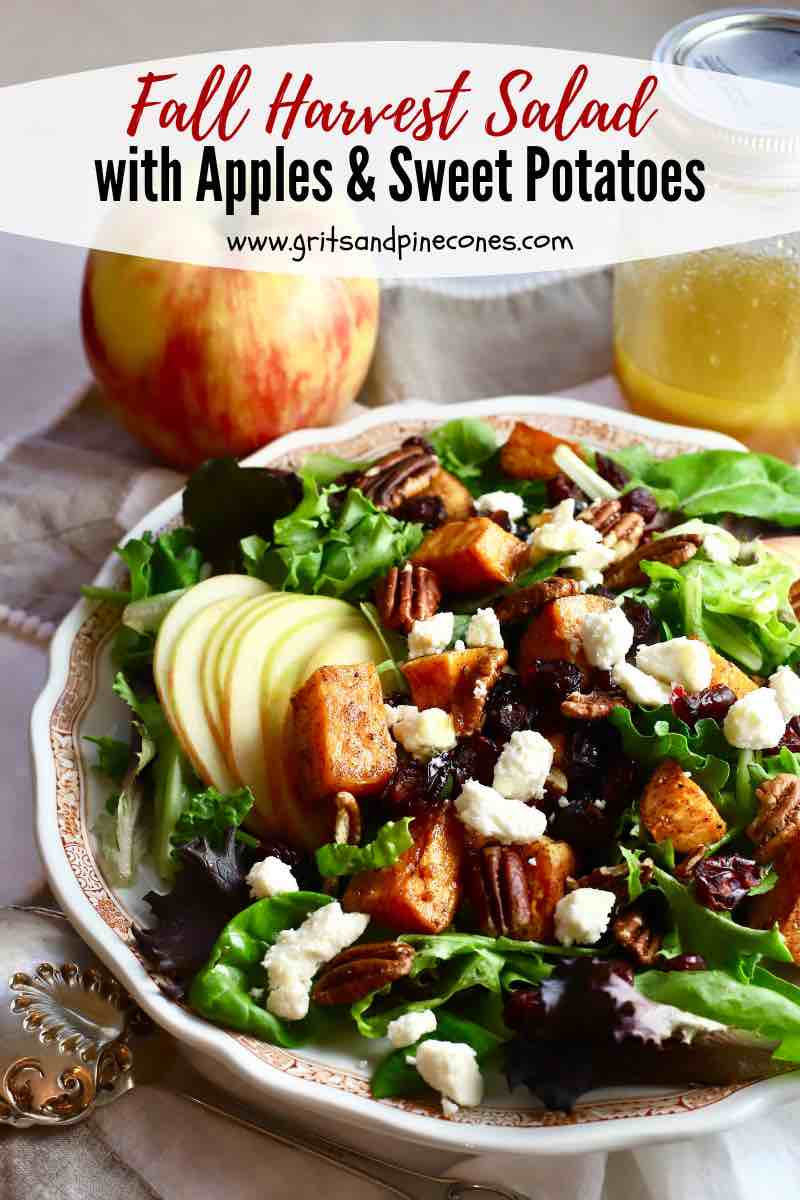 Fall Harvest Salad with Apples and Sweet Potatoes | gritsandpinecones.com