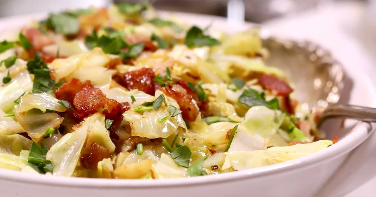 Easy Southern Fried Cabbage | gritsandpinecones.com
