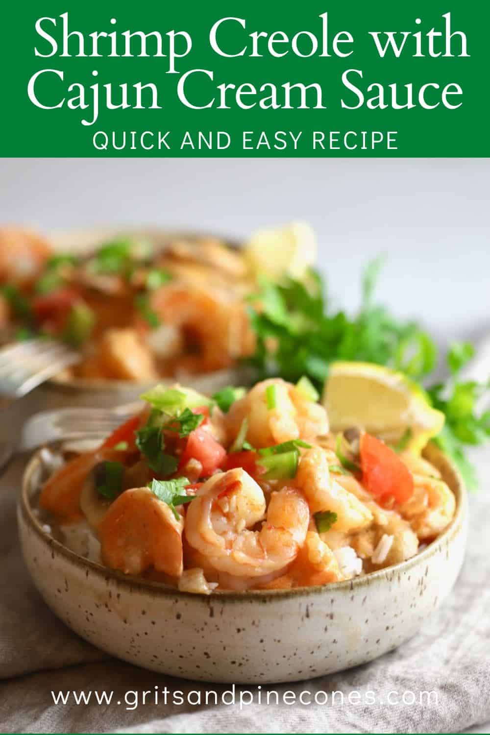 Easy Shrimp Creole with Cajun Cream Sauce | gritsandpinecones.com
