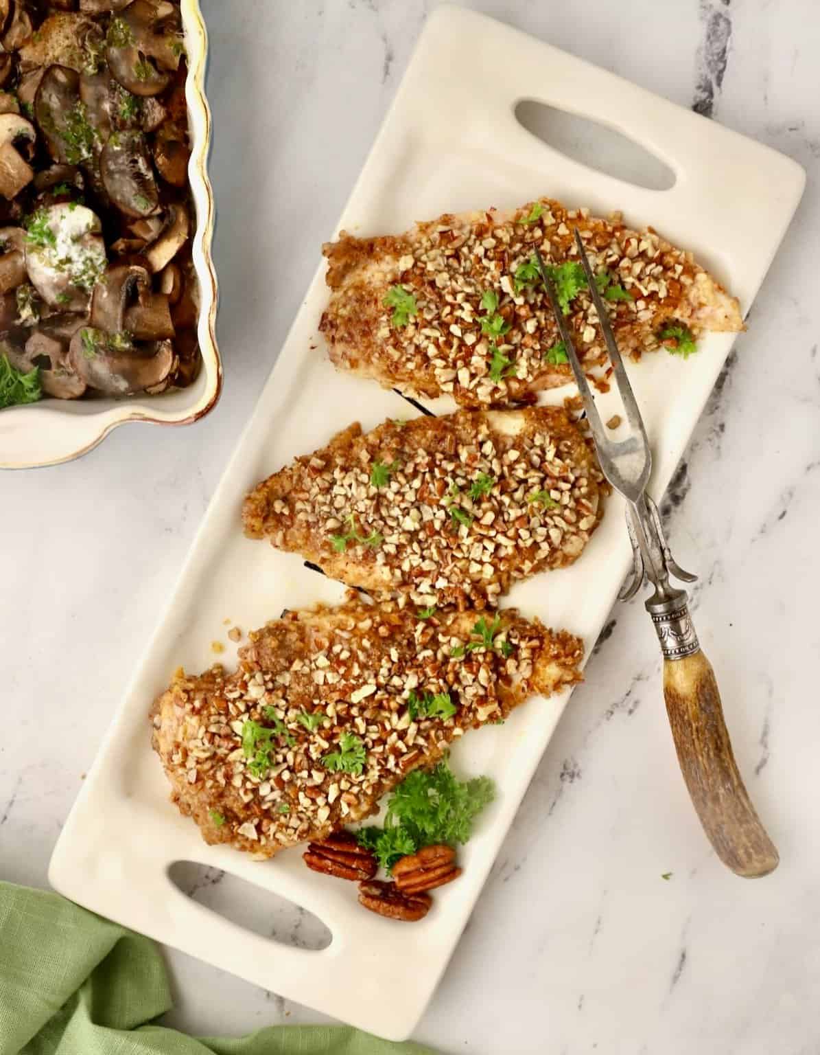Crispy Pecan Crusted Chicken - Grits and Pinecones