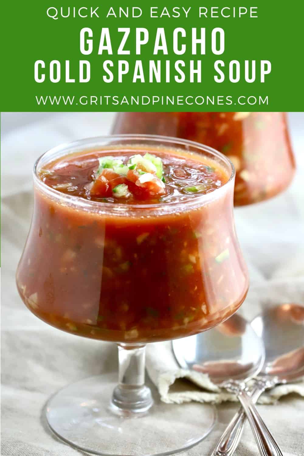 Easy Gazpacho - Cold Spanish Soup | gritsandpinecones.com
