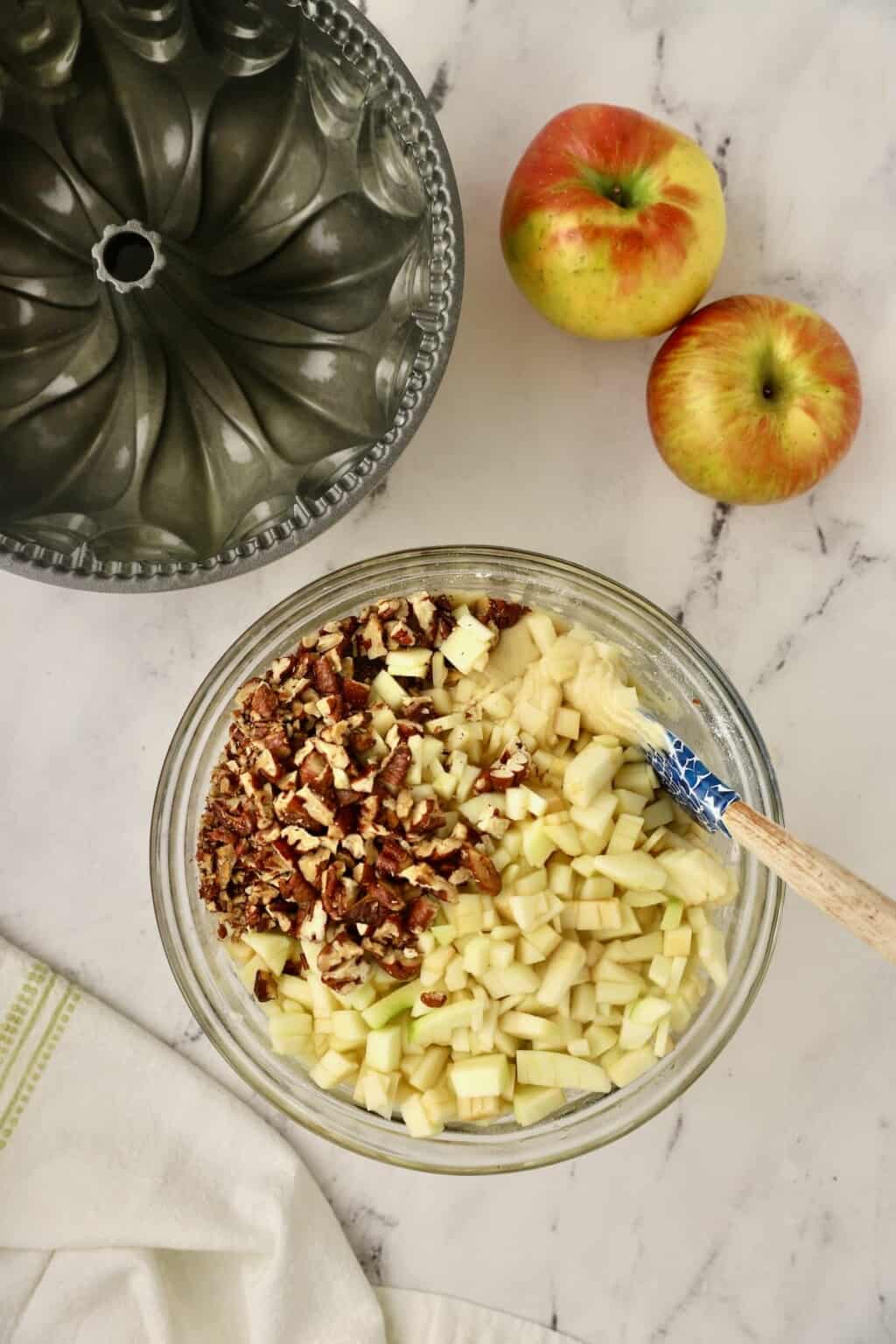 Easy Apple Dapple Cake with Caramel Glaze | Grits and Pinecones