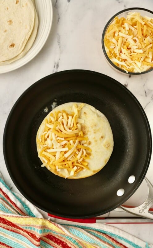 Cheese Quesadilla - An Easy Cheesy Delight - Grits and Pinecones