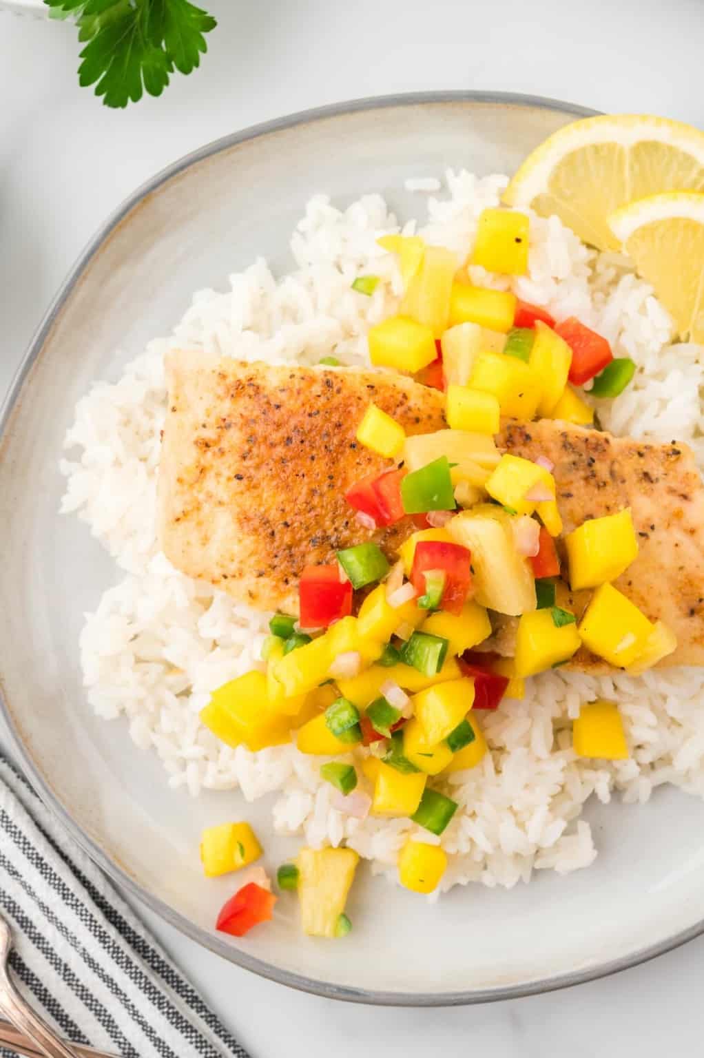 Easy Pan-Seared Red Snapper Recipe with Mango Salsa - Grits and Pinecones