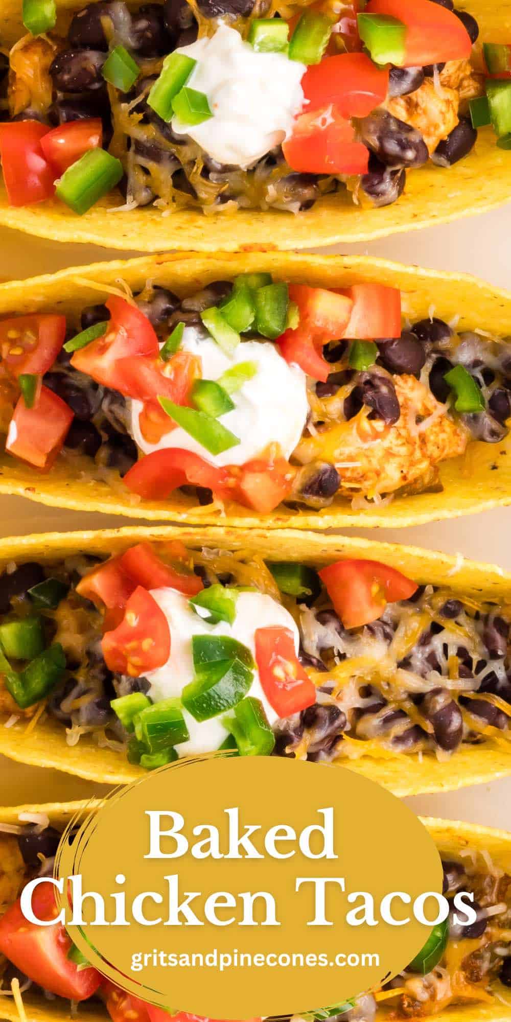 Easy Crispy Oven Baked Chicken Tacos Recipe - Grits and Pinecones