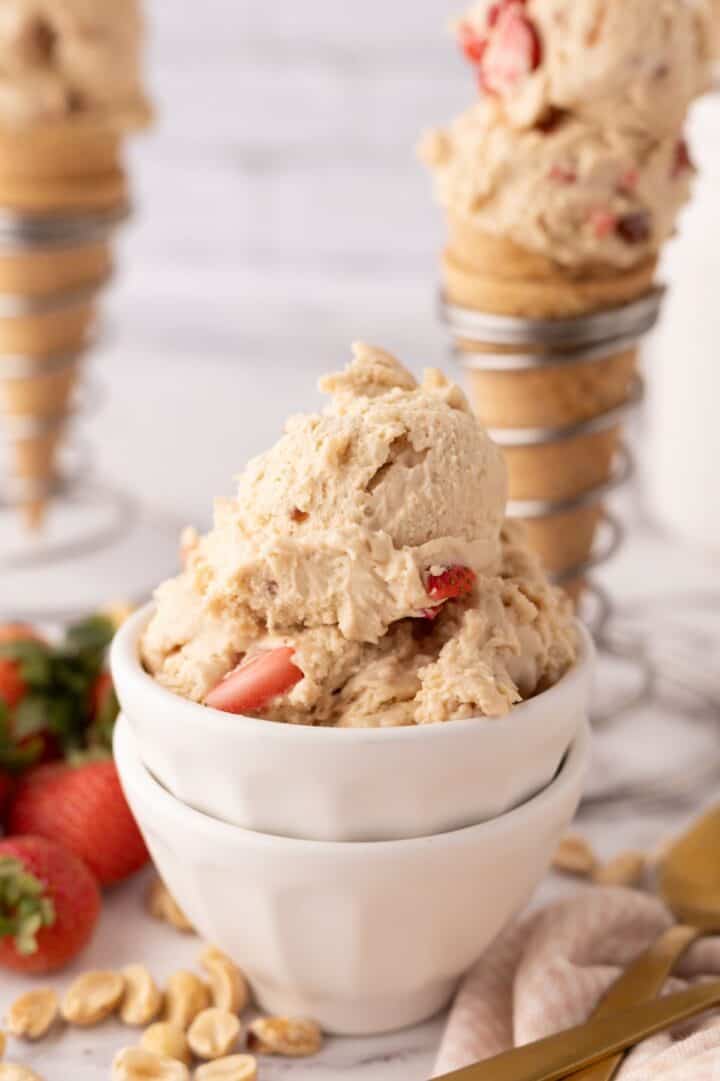 Peanut Butter and Jelly Ice Cream Recipe (No Churn) - Grits and Pinecones