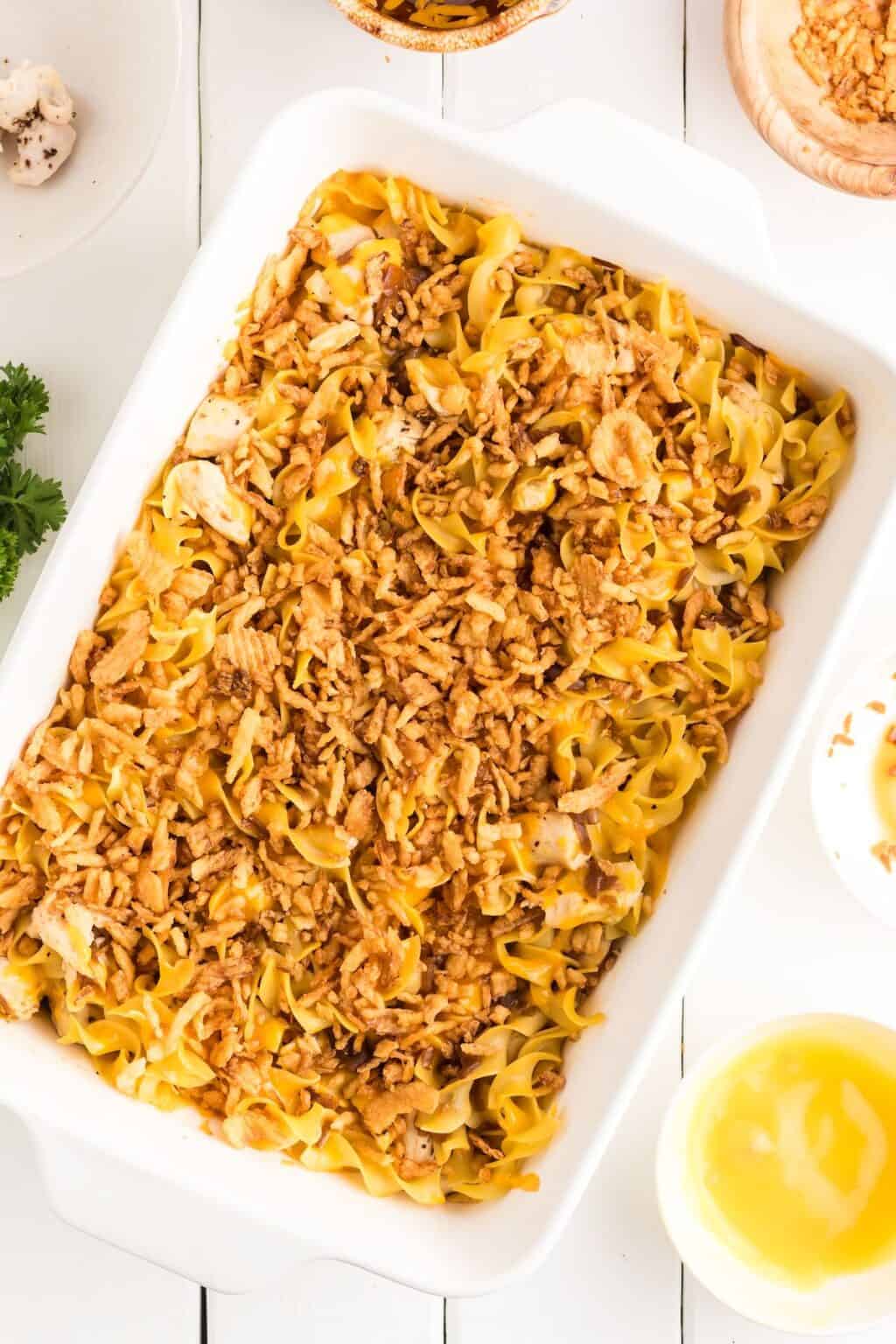 Chicken and French Onion Soup Casserole with Egg Noodles - Grits and ...