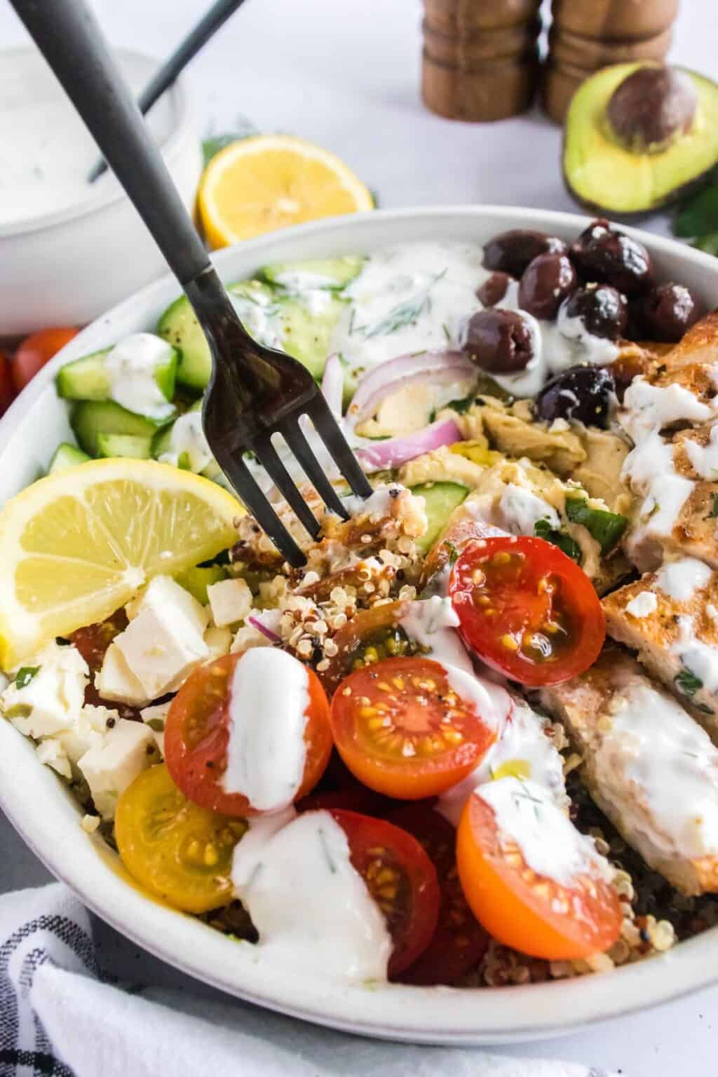 Ultimate Mediterranean Chicken Bowl - Grits and Pinecones