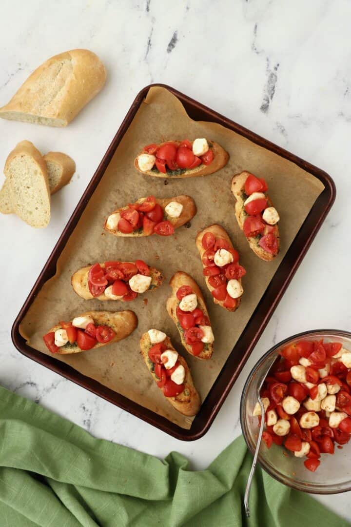 Caprese Bruschetta (Quick and Easy) - Grits and Pinecones