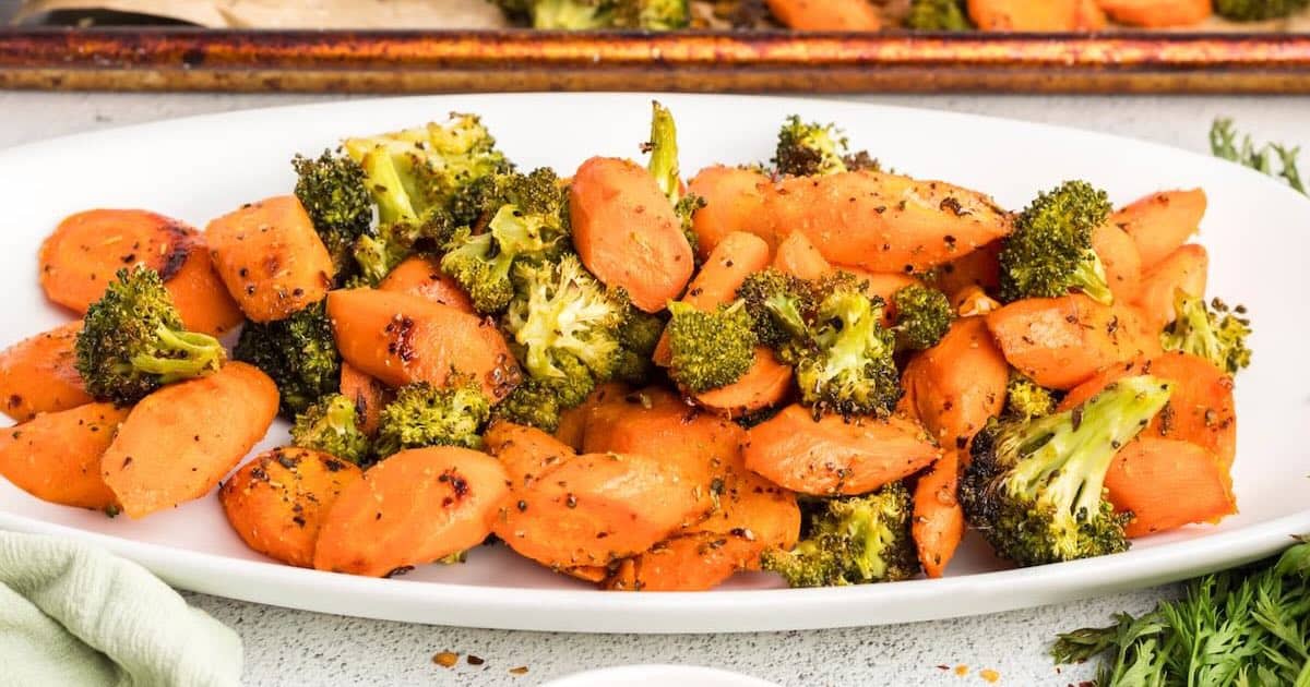 Roasted Broccoli and Carrots (Quick and Easy) - Grits and Pinecones