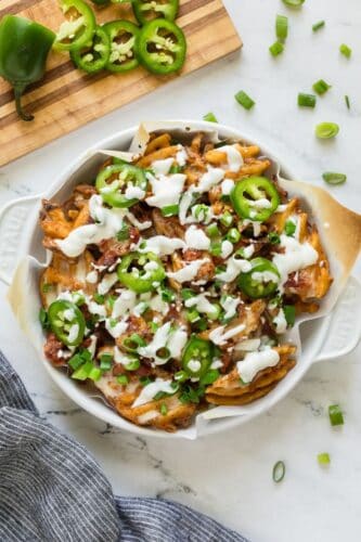 Easy Loaded French Fries: Cheese, Bacon, and All the Fixins! - Grits ...
