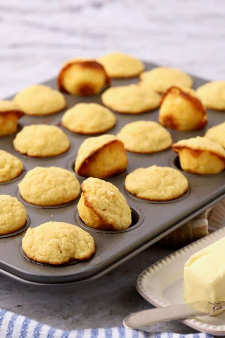 Mini Cornbread Muffins with Creamed Corn (Easy Recipe) - Grits and ...
