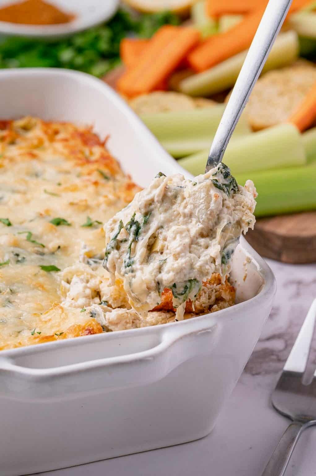 Baked Crab, Spinach and Artichoke Dip - Grits and Pinecones