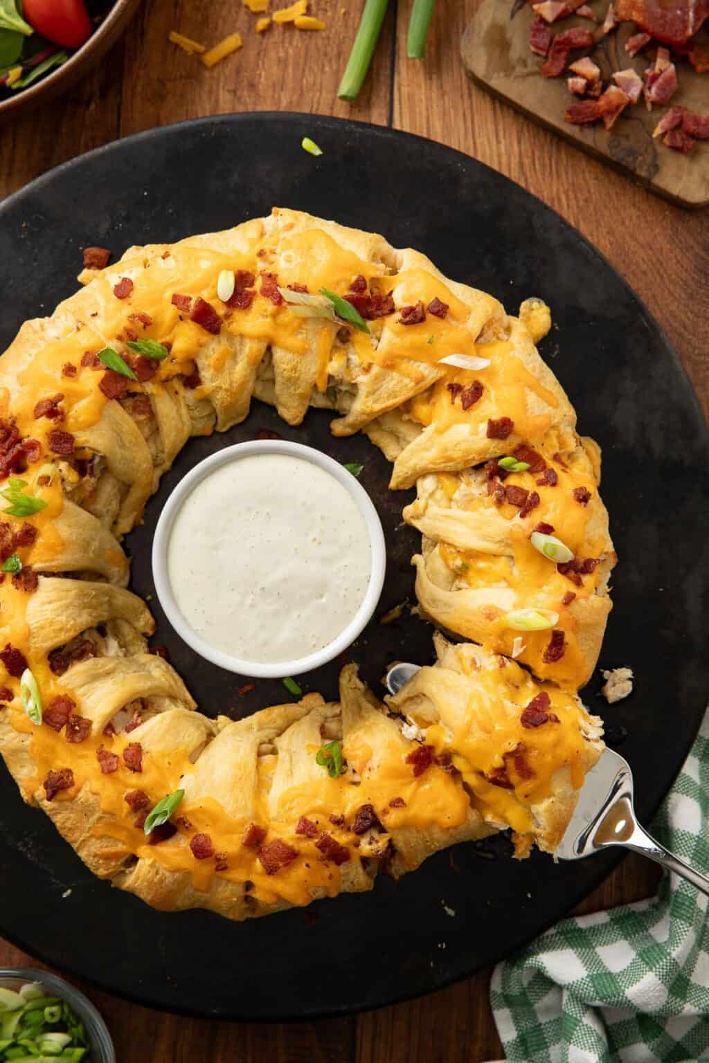 Chicken Bacon Ranch Crescent Ring – Festive Party Appetizer - Grits and ...
